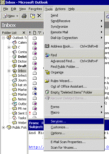 Outlook 2000 E-Mail Setup Instructions